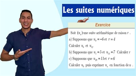 les suites numériques exercices corrigés 1bac terme général raison