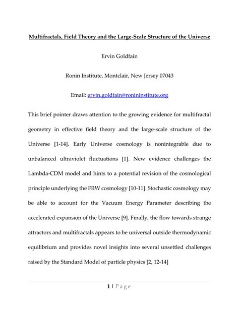 pdf multifractals field theory and the large scale structure of the universe