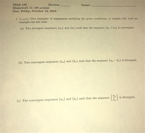 solved give examples of sequences satisfying the given