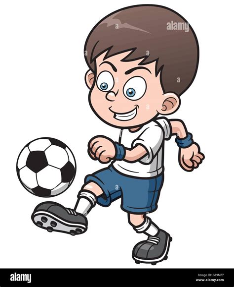 Ilustración vectorial de dibujos animados del jugador de fútbol Imagen