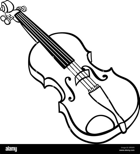 Bianco E Nero Cartoon Illustrazione Del Violino Strumento Musicale Clip