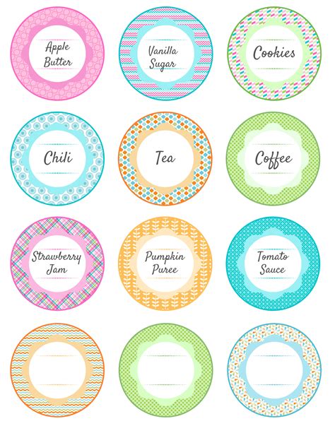 Printable Mason Jar Lid Labels