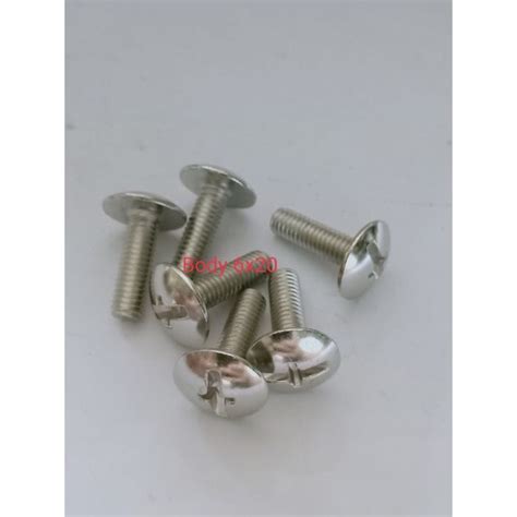 Jual Baut Body Motor Baut 16 6mm X 20mm Nekel 5pcs Shopee Indonesia