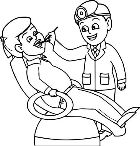 Dentista De Niño Pequeño para colorear imprimir e dibujar