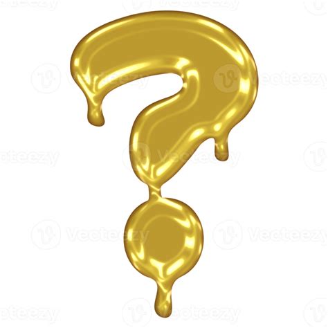 Gold Melted Effect Symbol Question Mark Png