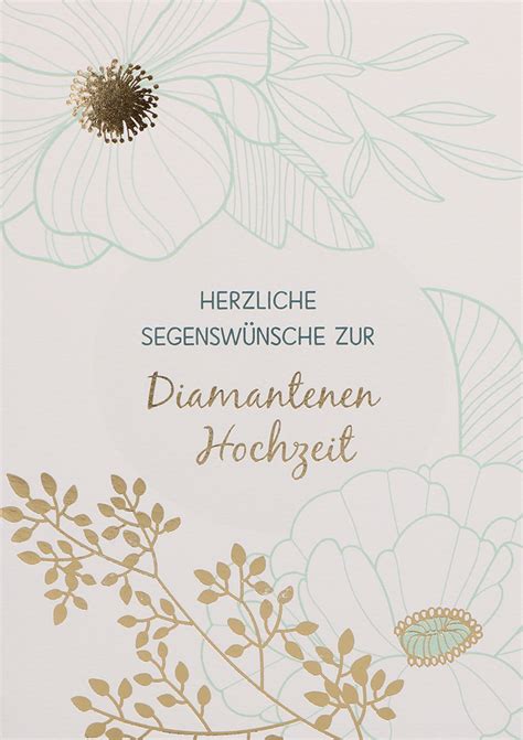 Glückwunschkarte Herzliche Segenswünsche zur Diamantenen Hochzeit