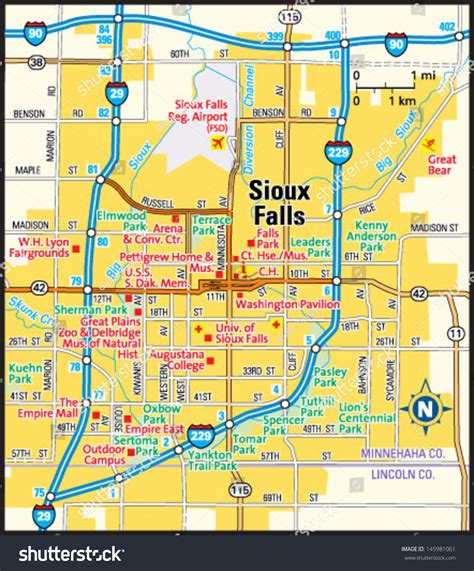 Prints Wall Décor Sioux Falls city map Sioux Falls art custom map Sioux