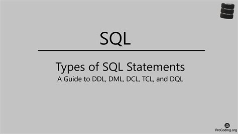 types of sql statements a guide to ddl dml dcl tcl and dql procoding
