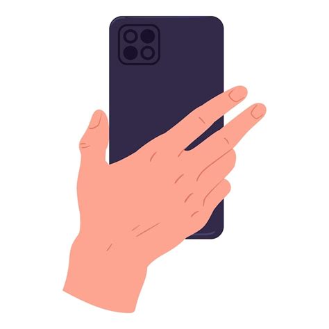 Premium Vector Hand Holding Smartphone Cartoon Mobile Phone In Human