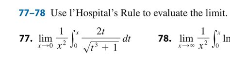 7778 Use L Hospital S Rule To Evaluate The Limit 2t Chegg