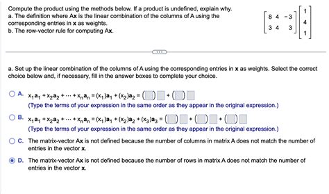 solved compute the product using the methods below if a