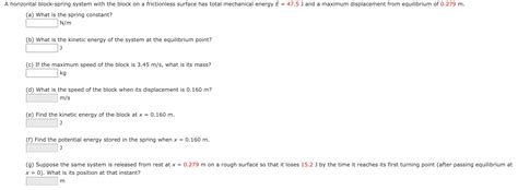 Solved A Block Spring System Consists Of A Spring With Chegg