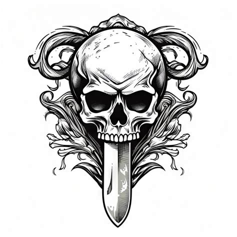 Premium AI Image An Illustration Skull Tattoo Design
