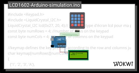 LCD1602 Arduino Simulation Ino Wokwi Arduino And ESP32 Simulator