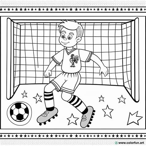 Coloriage d un joueur de foot de l équipe de France à Télécharger ou à