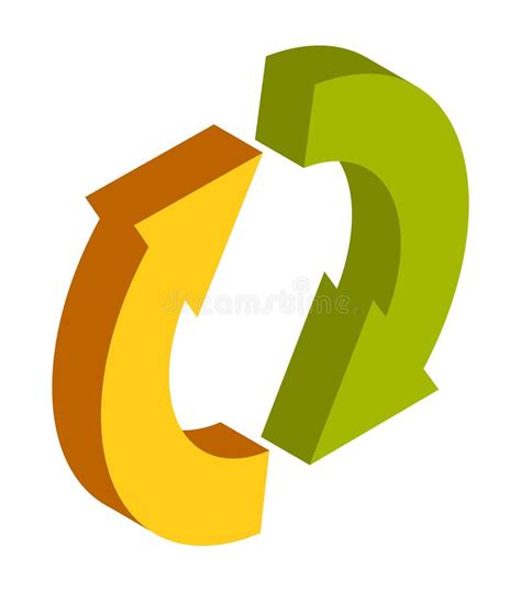 Dos Flechas Para El Gráfico Verde Y Amarillo Aislados En Blanco