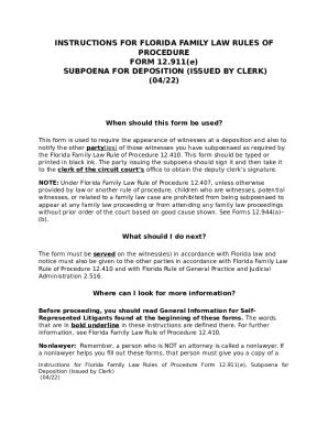 E Subpoena For Deposition Issued By Clerk Florida Doc