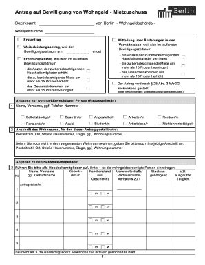 Ausfüllbar Online dpfonline Betr Antrag auf Bewilligung von Wohngeld