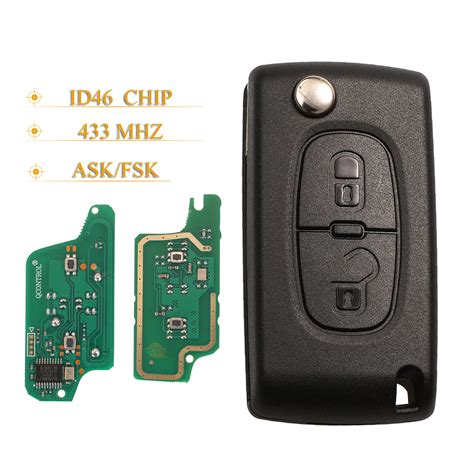 Jingyuqin 2 Buttons Remote Car Key ASK FSK 434Mhz For Citroen C4 C5 C6