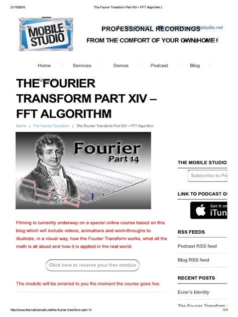 the fourier transform part xiv fft algorithm pdf pdf