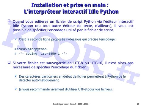 le langage python installation et prise en main l interpréteur interactif idle python