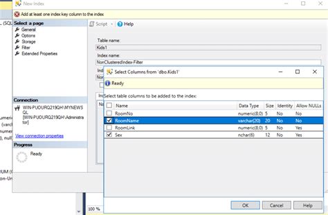 Creating Indexes With Sql Server Management Studio