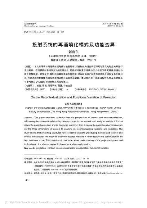 pdf on the recontextualization and functional variation of projection