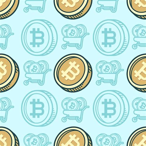 Premium Vector Seamless Pattern Bitcoin Cartoon