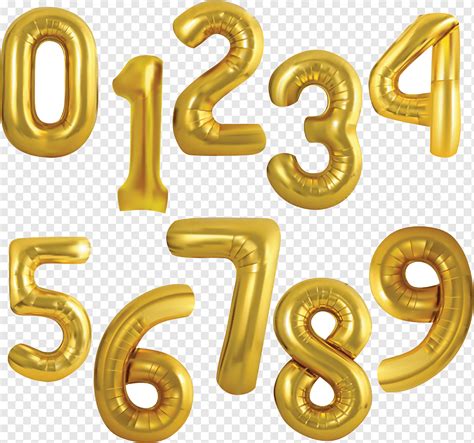 Números de globos dorados 3d png PNGWing