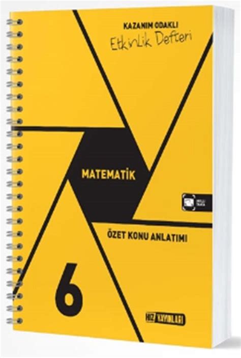 Hız Yayınları 6 Sınıf Matematik Kazanım Odaklı Etkinlik Defteri