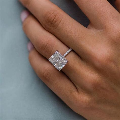 3 CT Radiant Cut Diamond Ring Radiant Engagement Ring Promise Etsy