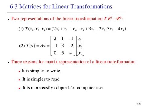linear transformations and matrices
