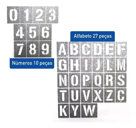 Kit Stencil Alfabeto E N Meros Vazados Em Chapa Cm Parcelamento