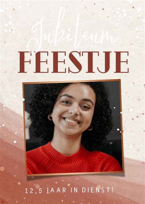 Jubileumkaart Uitnodiging Feestje Met Waterverf Kaartje2go