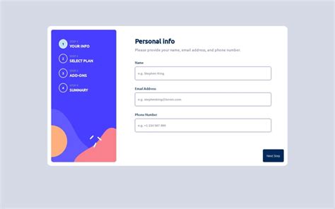 Frontend Mentor Multi Step Form Coding Challenge Solution