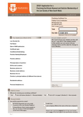 Fillable Online Lawsociety 2010 11 Application For A Practising