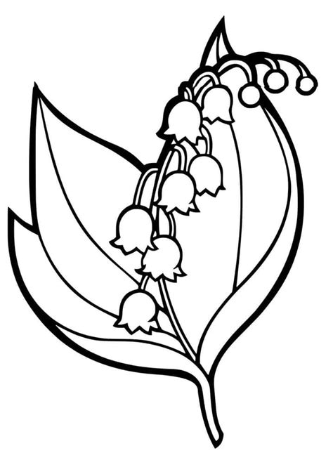 Coloriage Muguet de Main Fleur Porte Bonheur télécharger et imprimer