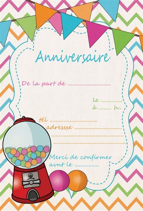 D Couvrir Imagen Carte D Invitation Anniversaire Manga Gratuite