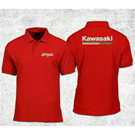 Jual Kaos Kawasaki Ninja Polo Katun Kaos Kerah Kawasaki Bordir Depan