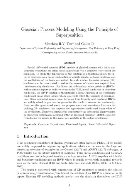 pdf gaussian process modeling using the principle of superposition