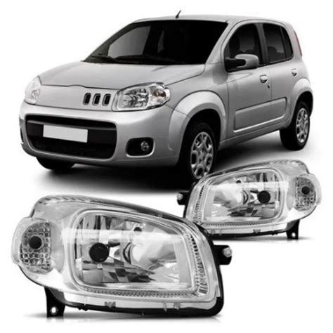 Farol Fiat Novo Uno Fiorino Way Vivace Attractive Mascara Cromada