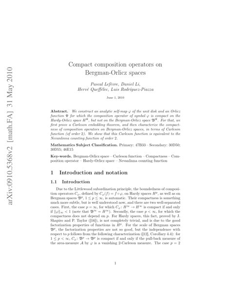 pdf compact composition operators on bergman orlicz spaces