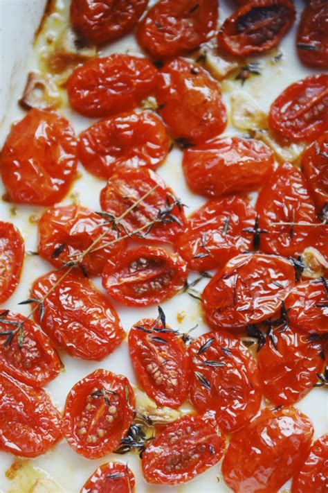 Langtidsbagte tomater Opskrift på lækre tomater langtidsbagt semidried