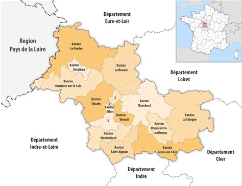 Carte des cantons du département de Loir et Cher