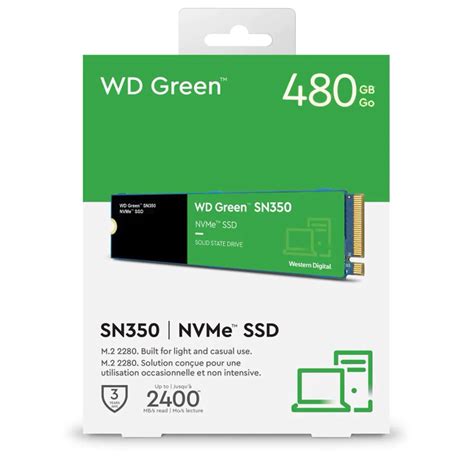 Disco Sólido SSD NVMe M 2 WD Green 480Gb SN350 PCIe Gen3 x4 2280