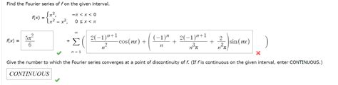 solved find the fourier series of f on the