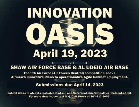 U S Air Forces Central Hosting Innovation Oasis Competition U S