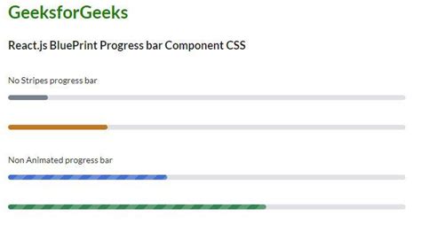 react js blueprint progress bar component css geeksforgeeks