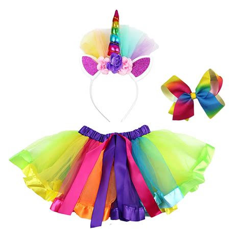 Falda de baile de espectáculo para niños falda de tutú de arcoíris de
