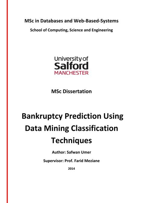 pdf bankruptcy prediction using data mining classification techniques